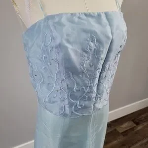 Vintage | Dresses | Y2k Prom Dress 2 Piece Corset Organza Blue Crystal ...